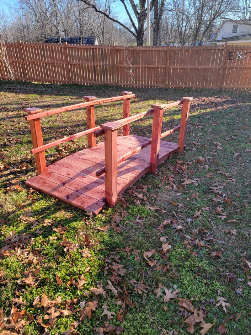 Absolutely Stunning Cedar Post and Rail Garden Bridge