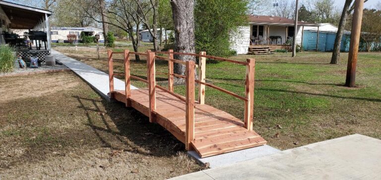 Absolutely Stunning Cedar Post and Rail Garden Bridge